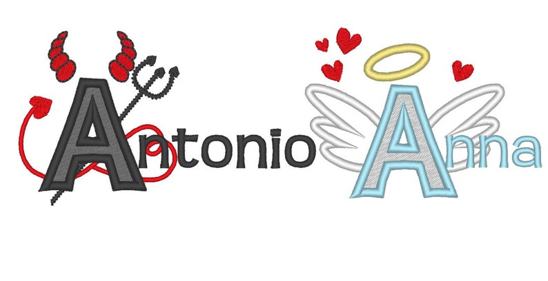 DISCOUNT 30 % Devil and Angel Whole Alphabet, Font, Monograms, Machine ...