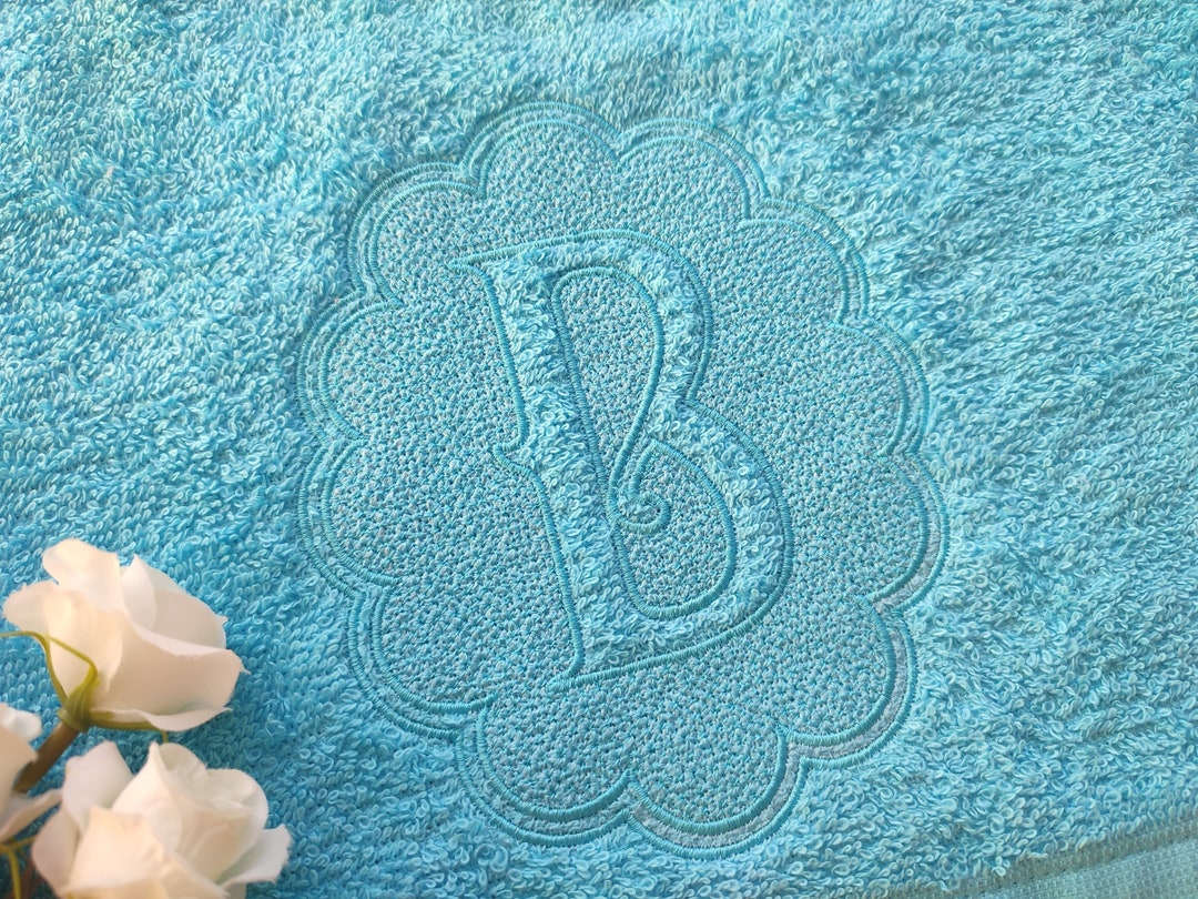 Old Fashioned Scalloped Monogram Oval Shape Embossed Initial Letters A ...