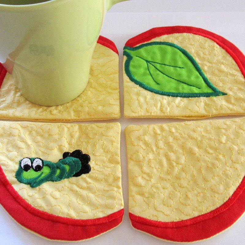 Apple Coasters - Etsy
