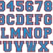 Two Layers Double Applique Athletic Sport High School Team Players FONT ...