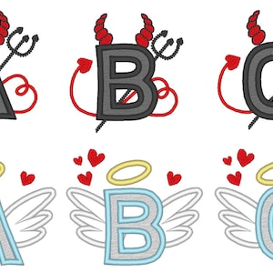 DISCOUNT 30 % Devil and Angel Whole Alphabet, Font, Monograms, Machine ...