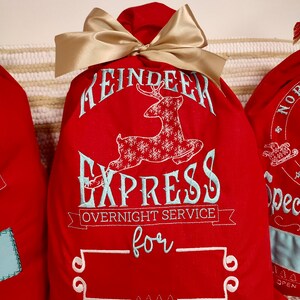 Santa Mail Reindeer Express Christmas Sack Stamps Machine Embroidery ...