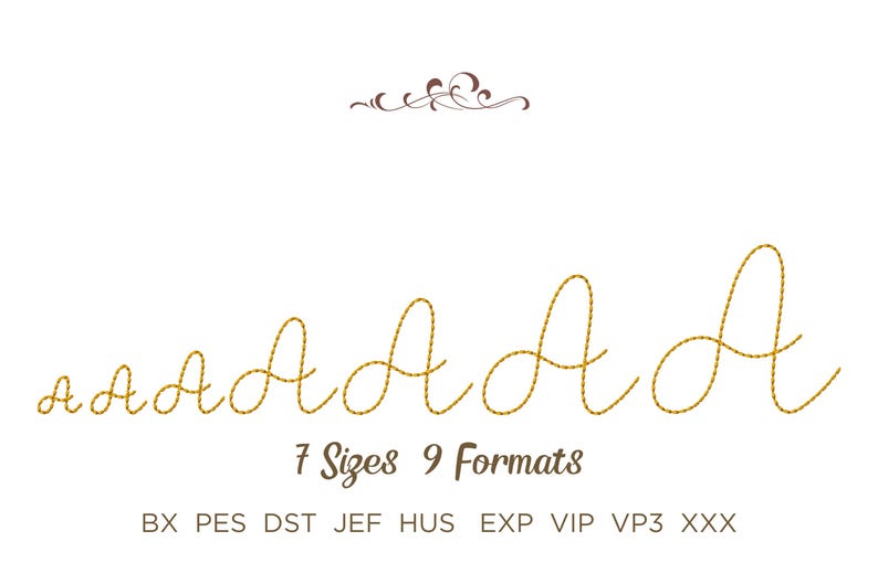 Hand Stitch Effect FONT Tala Machine Embroidery Designs Assorted Sizes ...