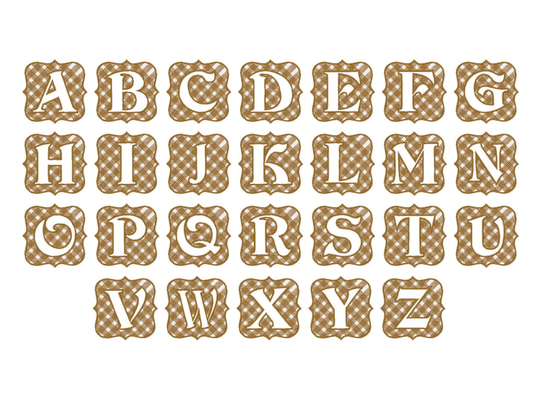 Embossed Terry Towel Monogram Letters A-Z and Gingham Buffalo - Etsy