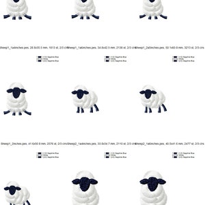 Fuzzy Sheep Lamb SET of 5 Types and 5 Sheep in Row Fringed Machine ...