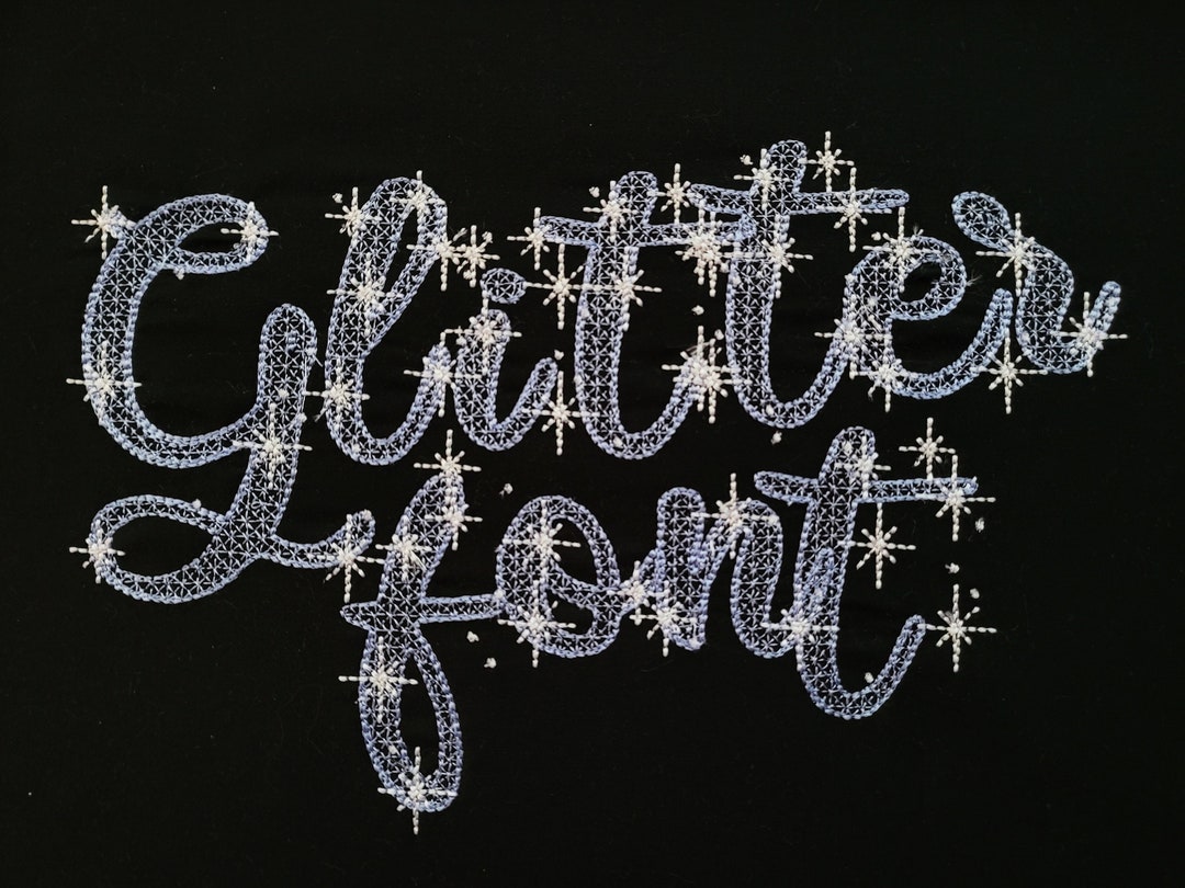 Glitter Sparkling FONT Night Starry Sky Alphabet Kids Girl Princess ...
