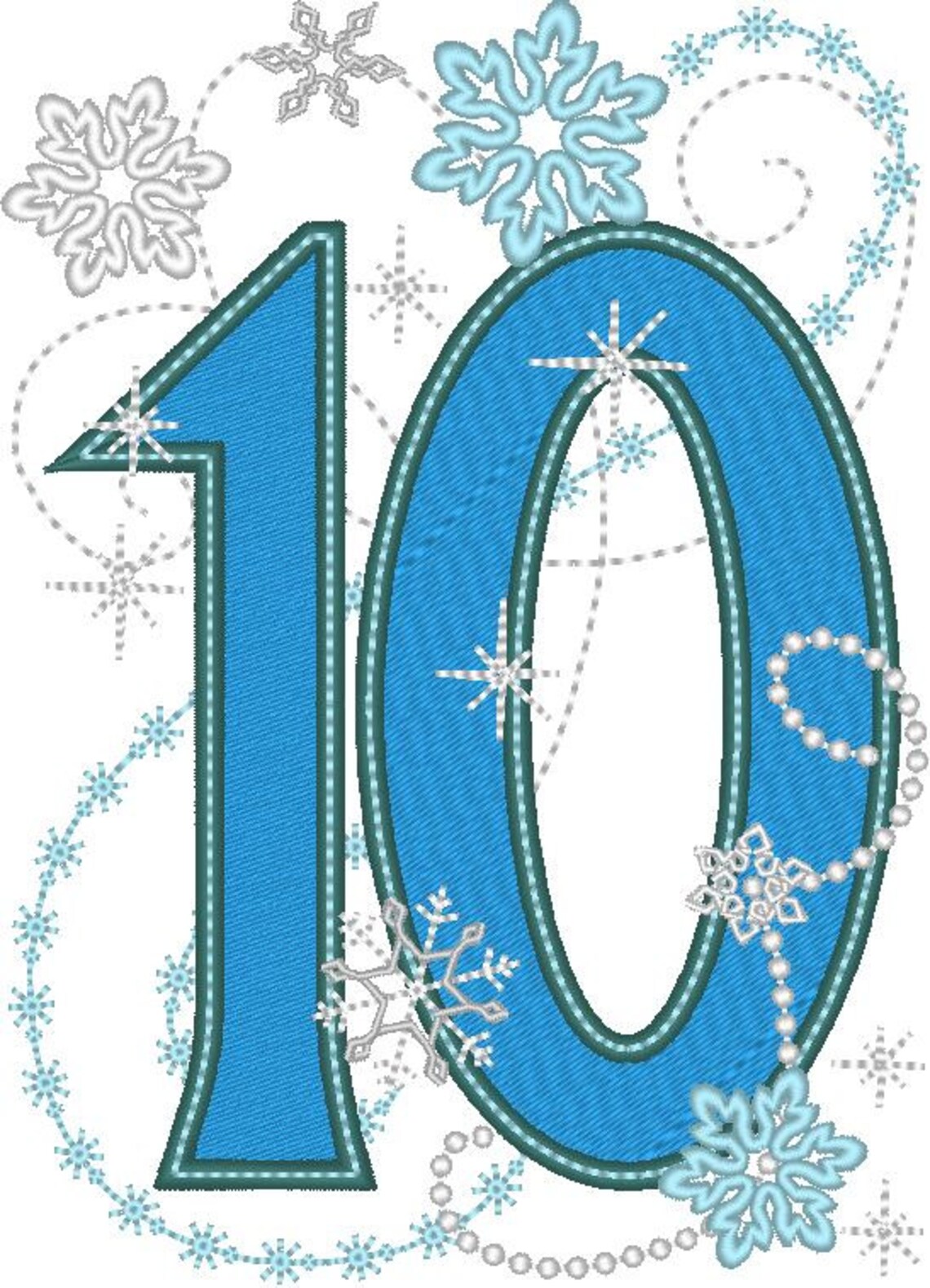 Frozen Birthday Snowflakes Numbers Machine Embroidery - Etsy