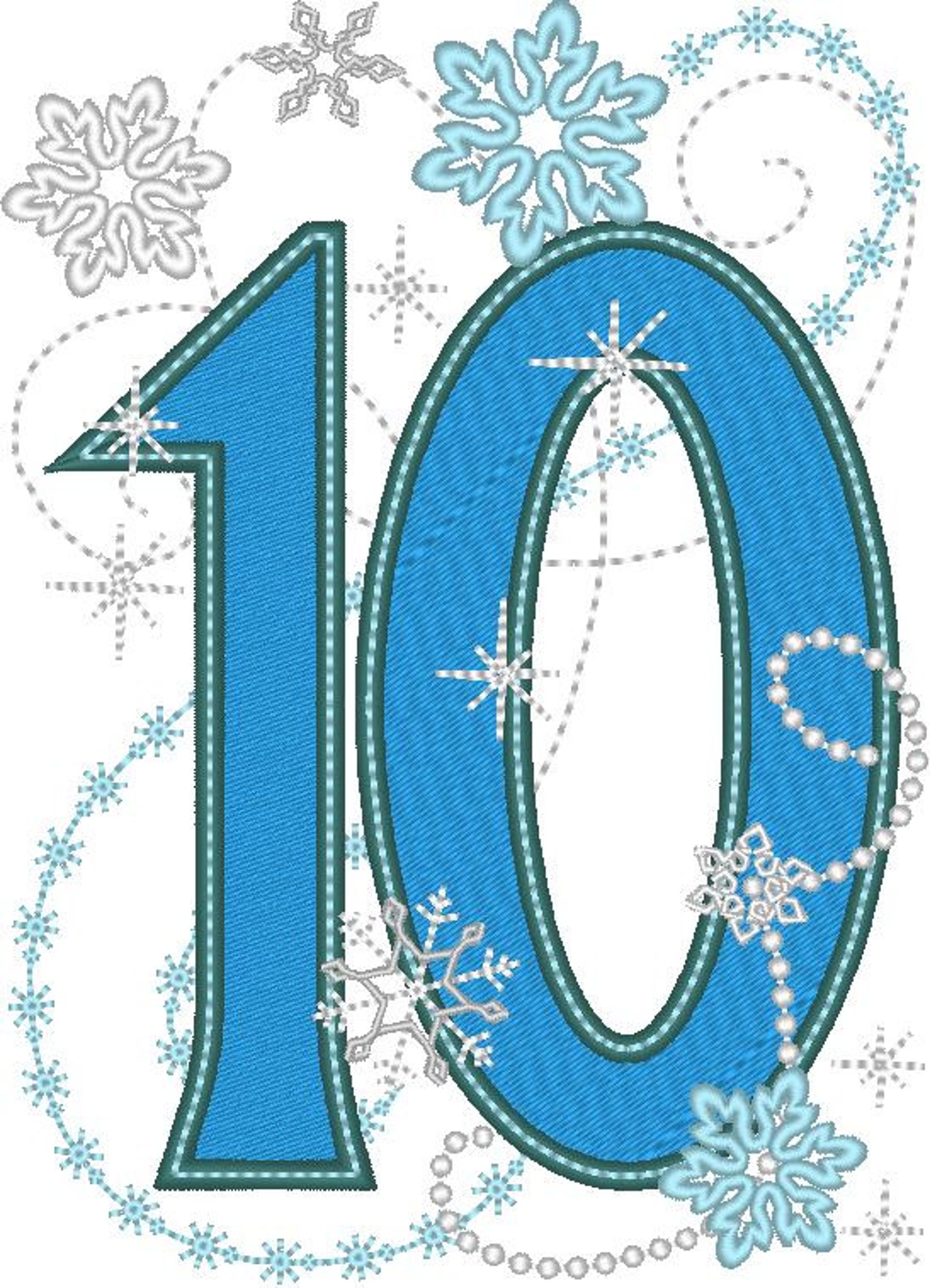 Frozen Birthday Snowflakes Numbers , Machine Embroidery Applique ...