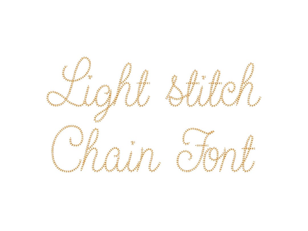Light Stitch Chain FONT Cursive Script Font Alphabet Machine Embroidery ...