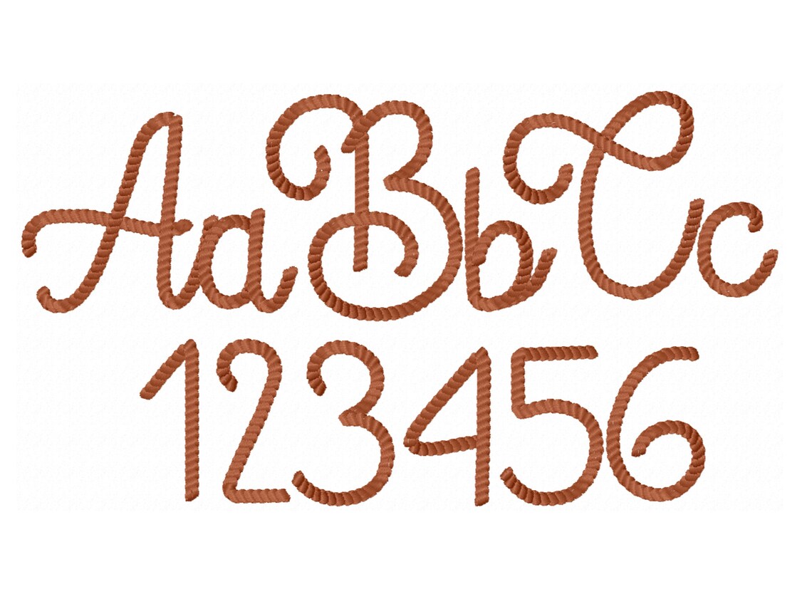 Rope FONT Machine Embroidery Designs in Assorted Mini Sizes Alphabet ...