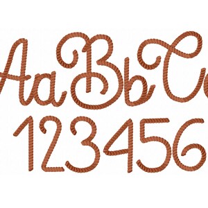 Rope FONT Machine Embroidery Designs in Assorted Mini Sizes Alphabet ...