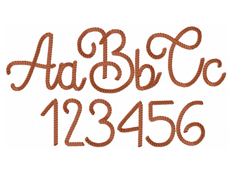 Rope FONT Machine Embroidery Designs in Assorted Mini Sizes Alphabet ...