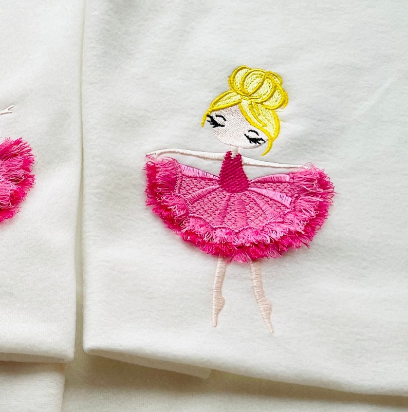 Fringed Fluffy Chenille Ballerina Dancer Machine Embroidery Designs for ...