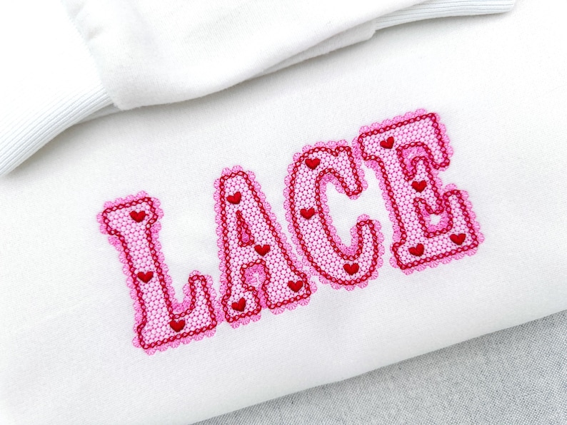 Lace Edge Valentine FONT Lace Patterned Alphabet Monogram Heart ...