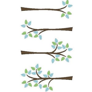Tree Branch 4 Types Machine Embroidery Designs Fill Stitch Multiple ...