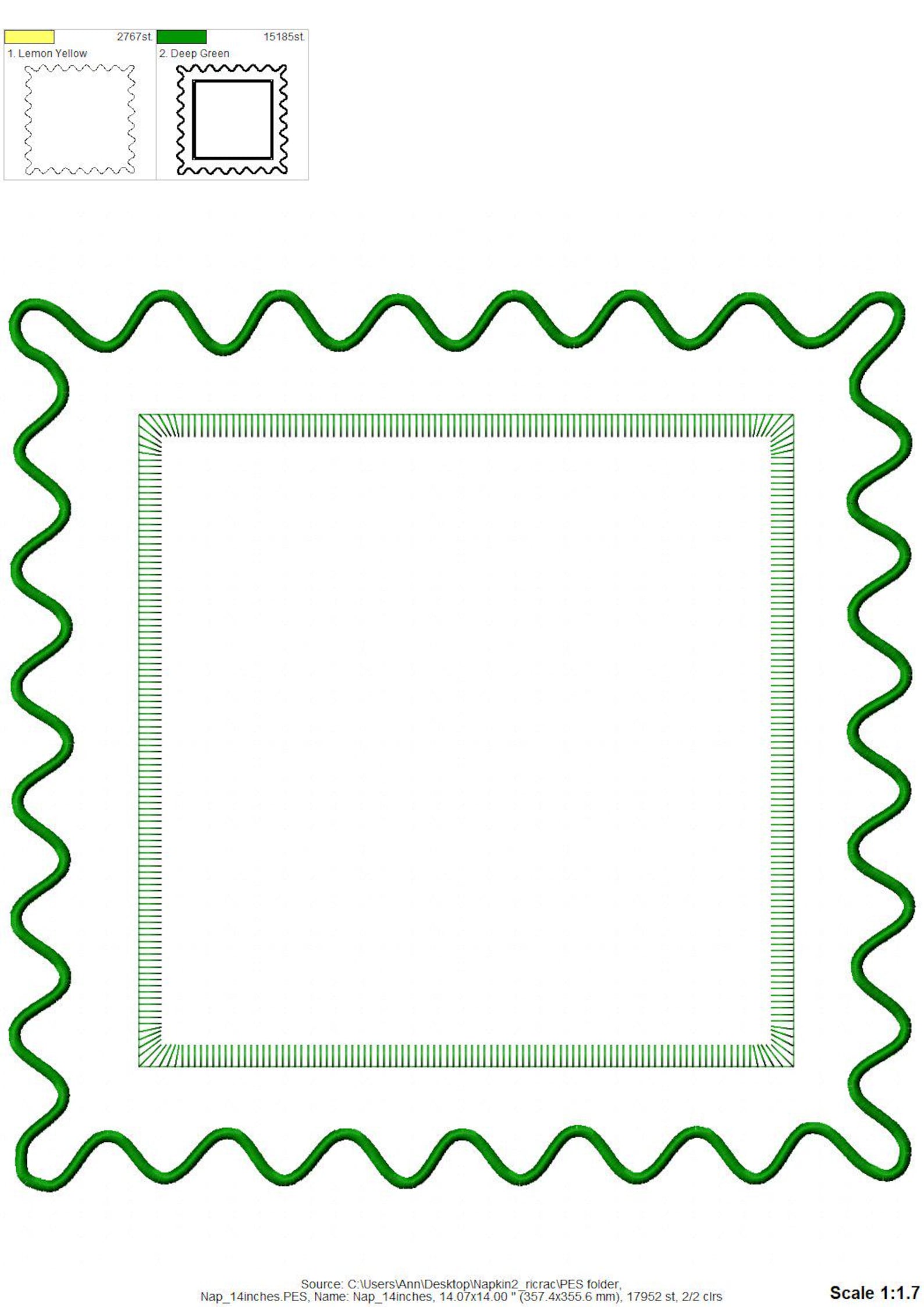 Ric Ric Edge Napkins ITH in the Hoop in Assorted Sizes Coaster Doily ...