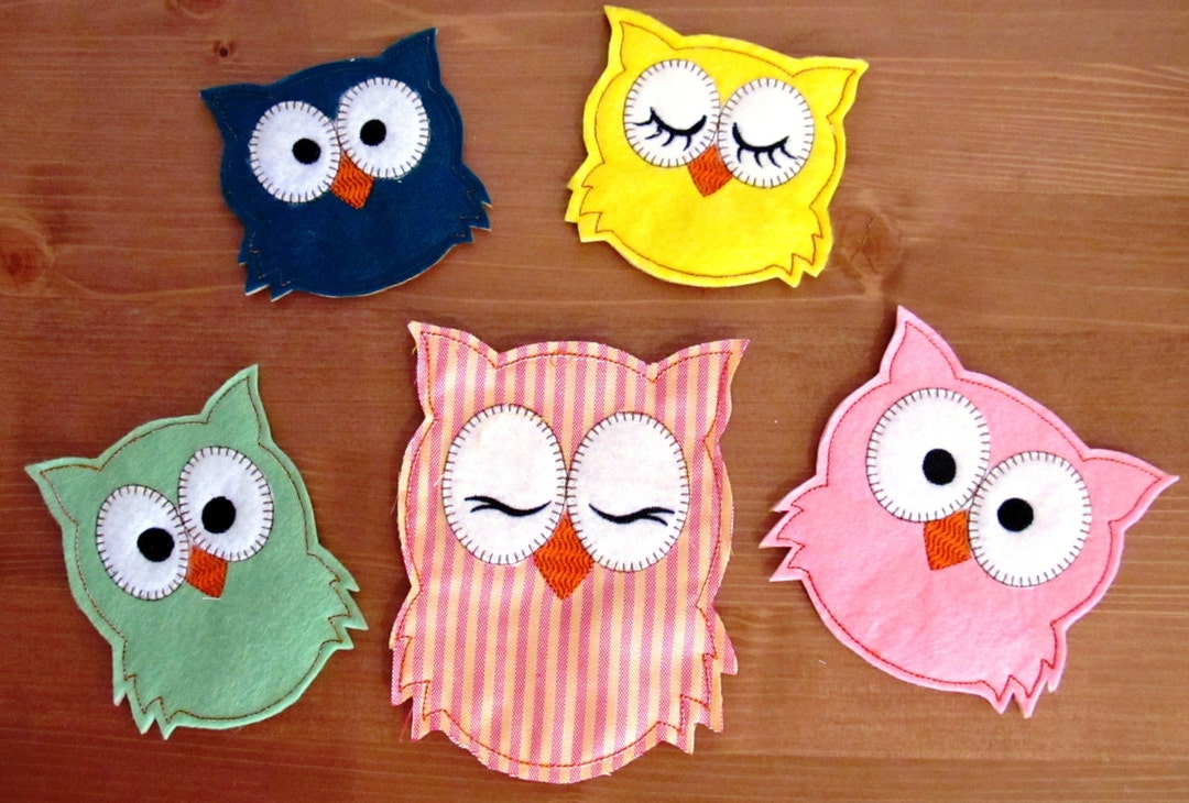 Cute Owls Set of 4 Types Easy in the Hoop Machine Embroidery Designs ...