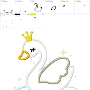Swan Embroidery Appliqué Designs, Swan Pattern Applique Machine ...