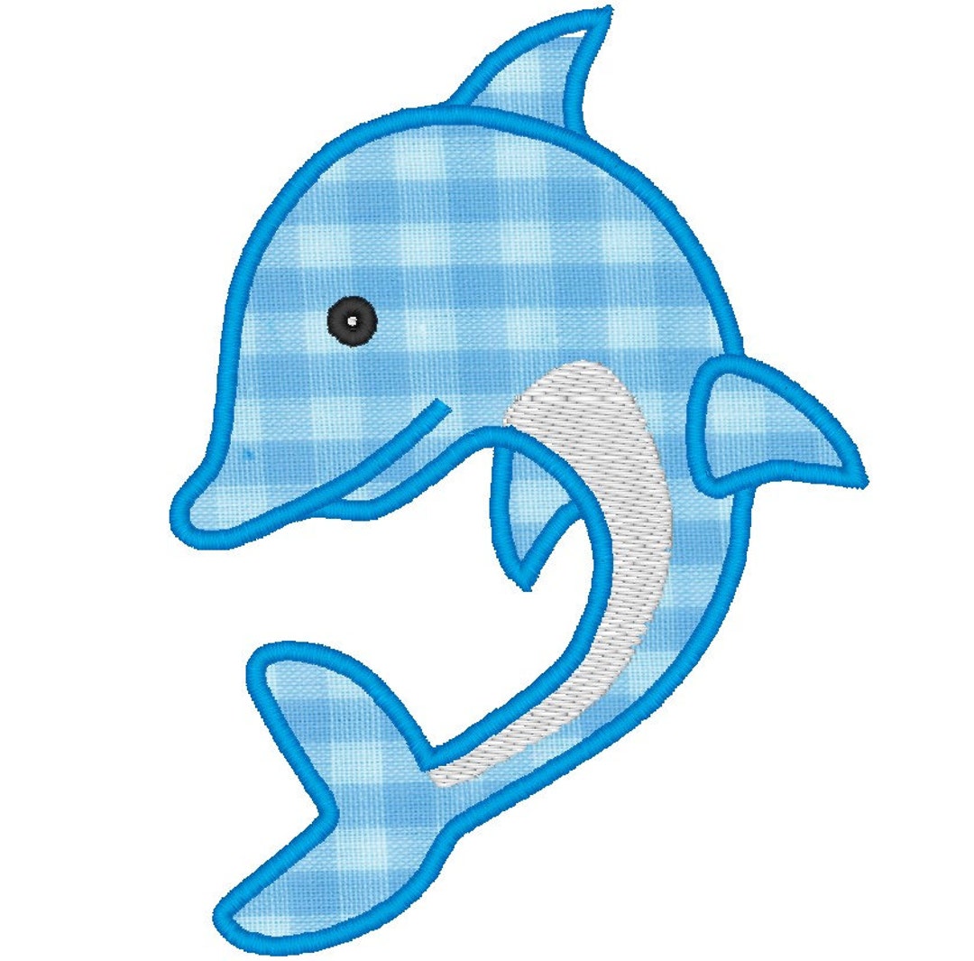 Dolphin Machine Embroidery Applique and Fill Stitch Designs INSTANT ...