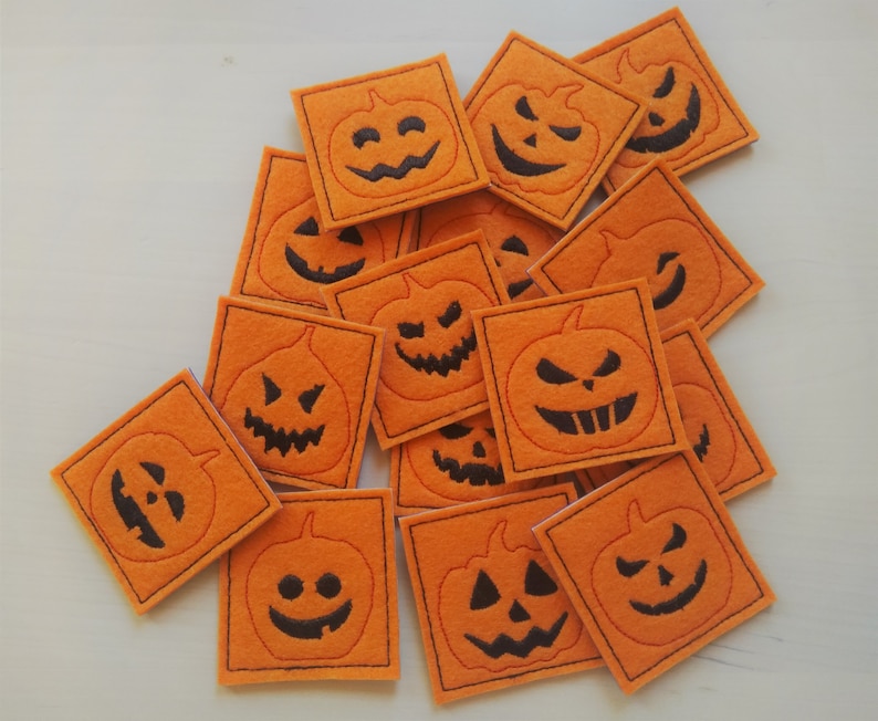 Memory Game Halloween Pumpkins in the Hoop Machine Embroidery - Etsy