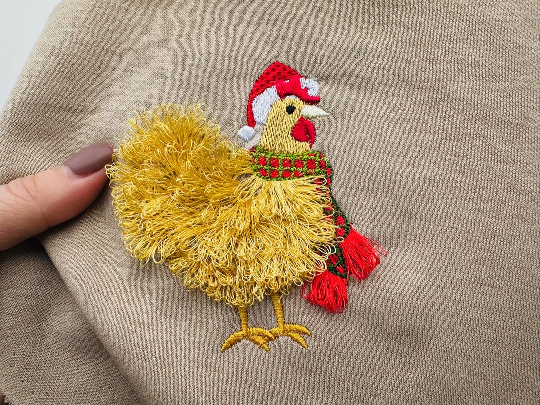 Awesome Fluffy Chicken Christmas Festive Outfit Scarf and Santa Hat ...