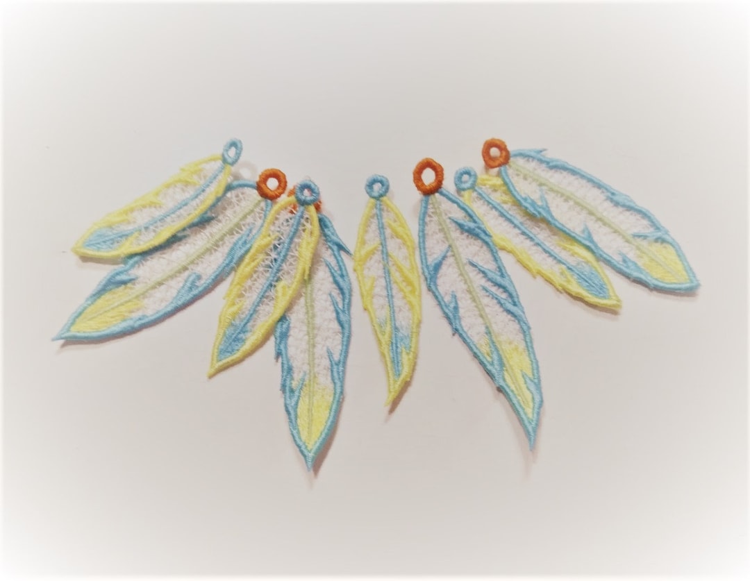 FSL Lace Feathers 4 Type Feather Machine Embroidery Design Assorted ...
