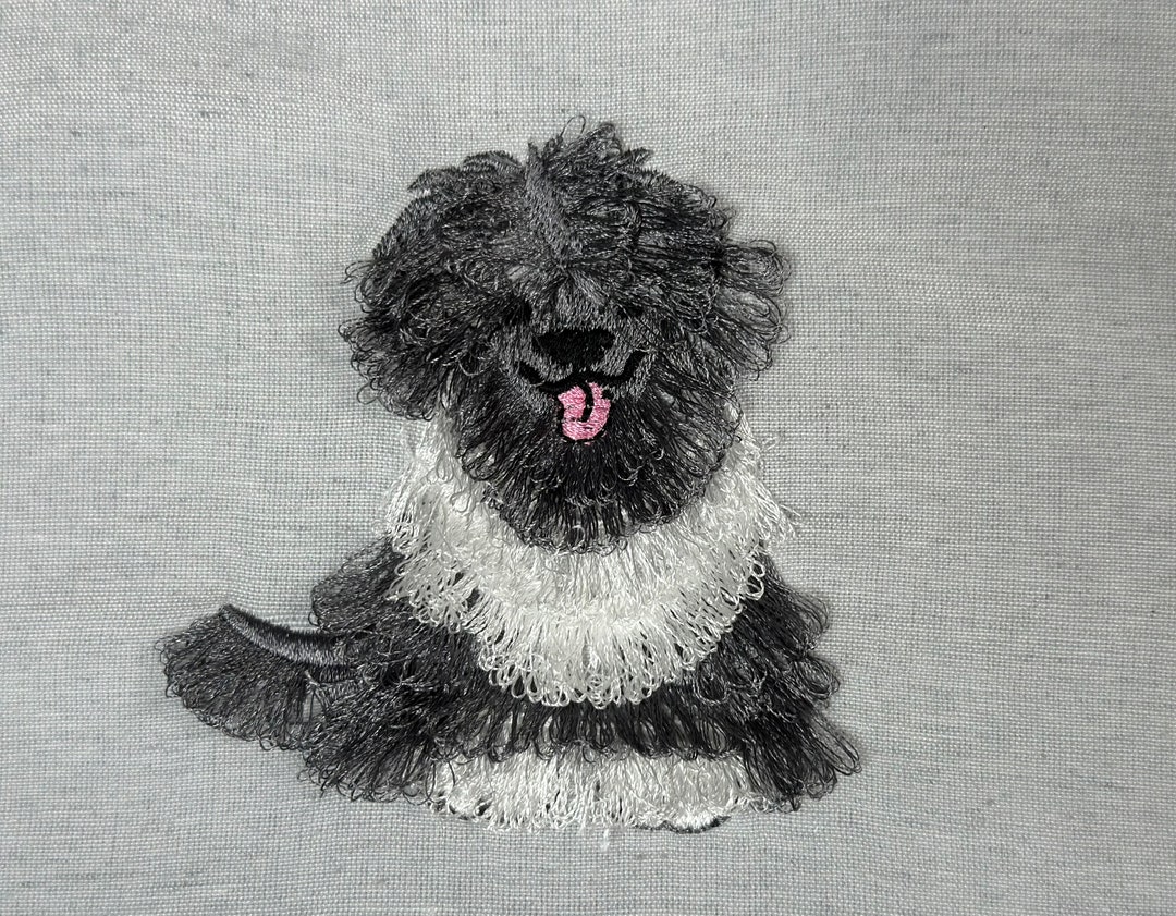 Sheepdog Fringe Dog Fluffy Chenille Puppy Machine Embroidery Designs ...
