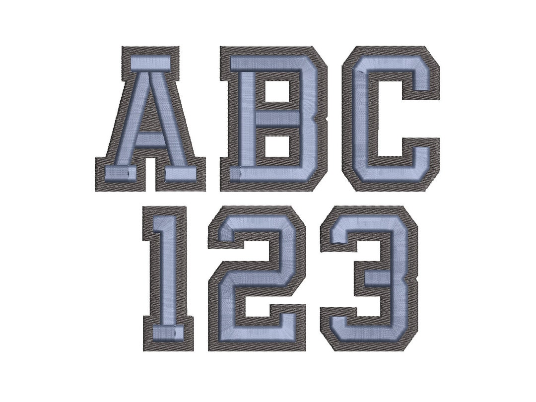 Puff and Fill Stitch 2 Colors Duo Tone Embroidery Font Machine ...