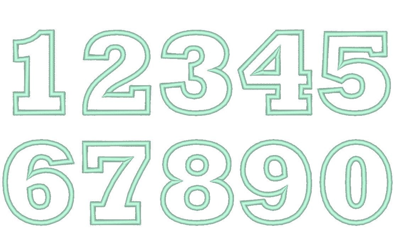 Wide Satin Stitch Numbers, Machine Embroidery Applique Designs 2, 3, 4 ...