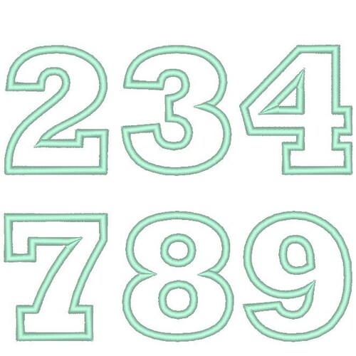 Wide Satin Stitch Numbers Machine Embroidery Applique Designs - Etsy