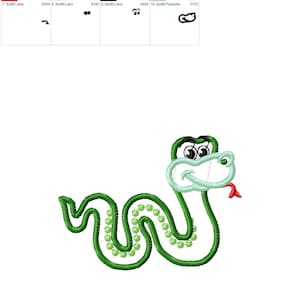 Snakes SET of 2 Single Snake Fill Stitch and Applique Machine ...