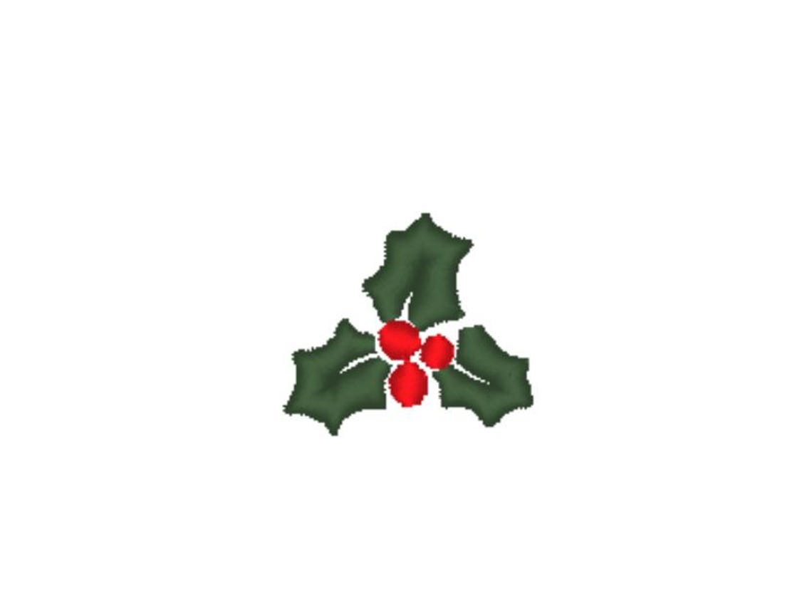 Mini Micro Wee Holly Leaves Christmas Mini Add on Satin Stitch Accent ...