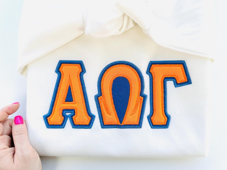 Two Layers Double Applique Tall Greek FONT Sororities Fraternities ...