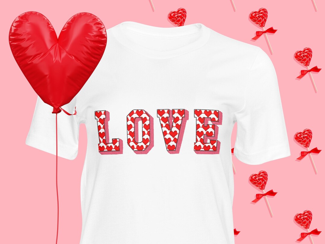Heart Shadow Font Mini Hearts Patterned Alphabet Letters Numbers ...