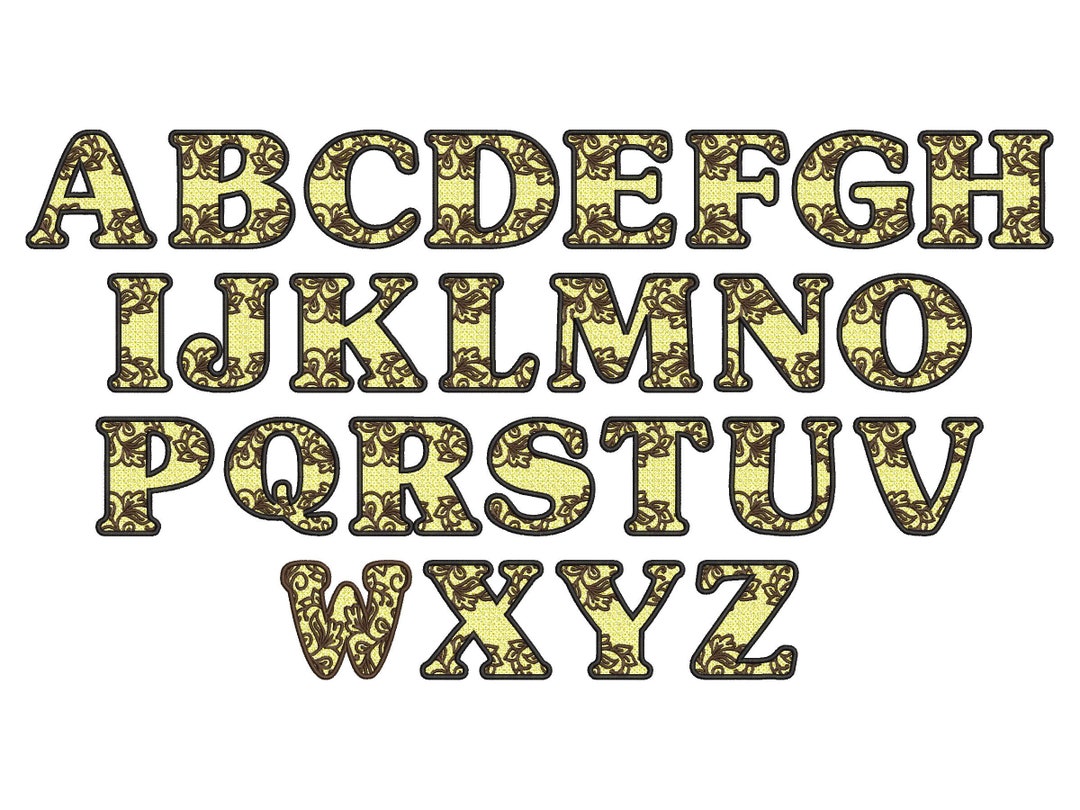 Lace Font FSL Free Standing Lace Monogram Initial Font Machine ...