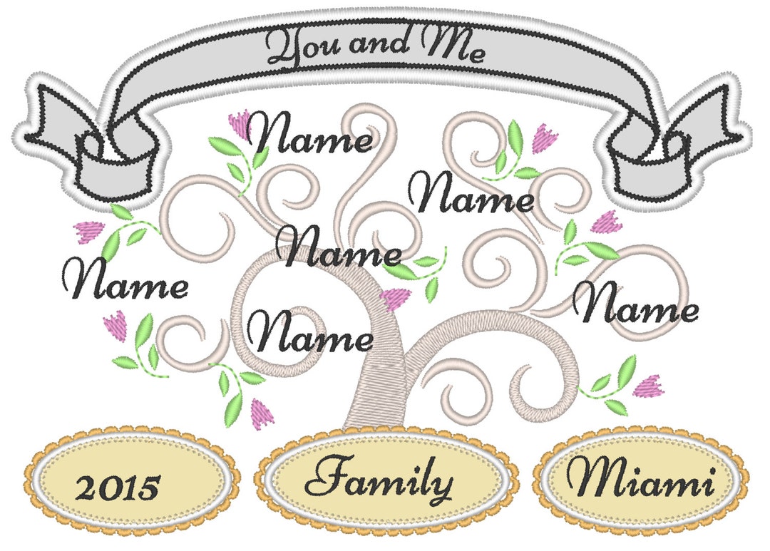 Fancy and Romantic Tree of Life Family Tree Machine Embroidery Designs ...