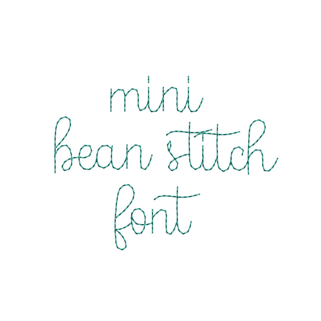 Handwritten Script FONT Buddy Bean Stitch Mini Sizes Alphabet Monogram ...