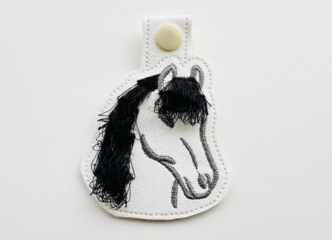 Awesome Horse Fluffy Hair Fringed Eyelet and Key Fob Snap Tab in the ...