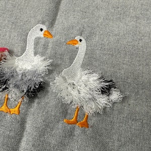 Fringed Fluffy Chenille Goose Farm Bird Animal SET of 2 Types Machine ...