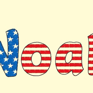 Patriotic 4th of July Stars and Stripes Font 2 Types, USA United States ...