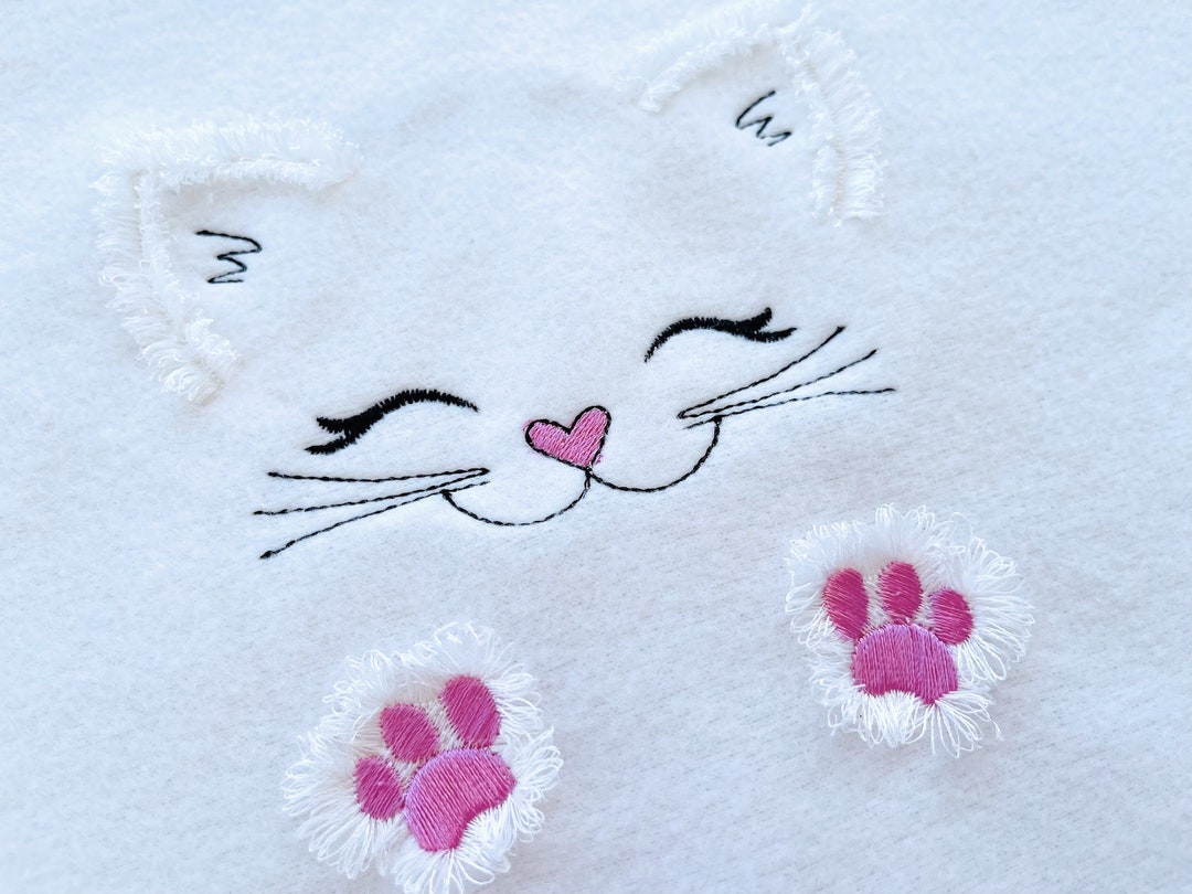 Fringe Fluffy Paws Kitten Cat Fringed Fur Machine Embroidery Designs ...