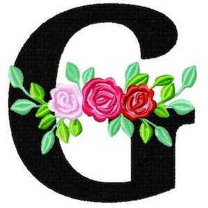 Roses Floral Individual Letter G Garden Flag Monogram Roses Crown ...