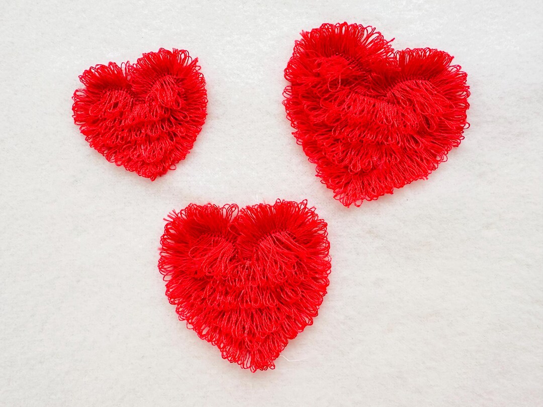 Best Fringed Heart Fluffy Heart Shape Valentine Day Fur Chenille ...