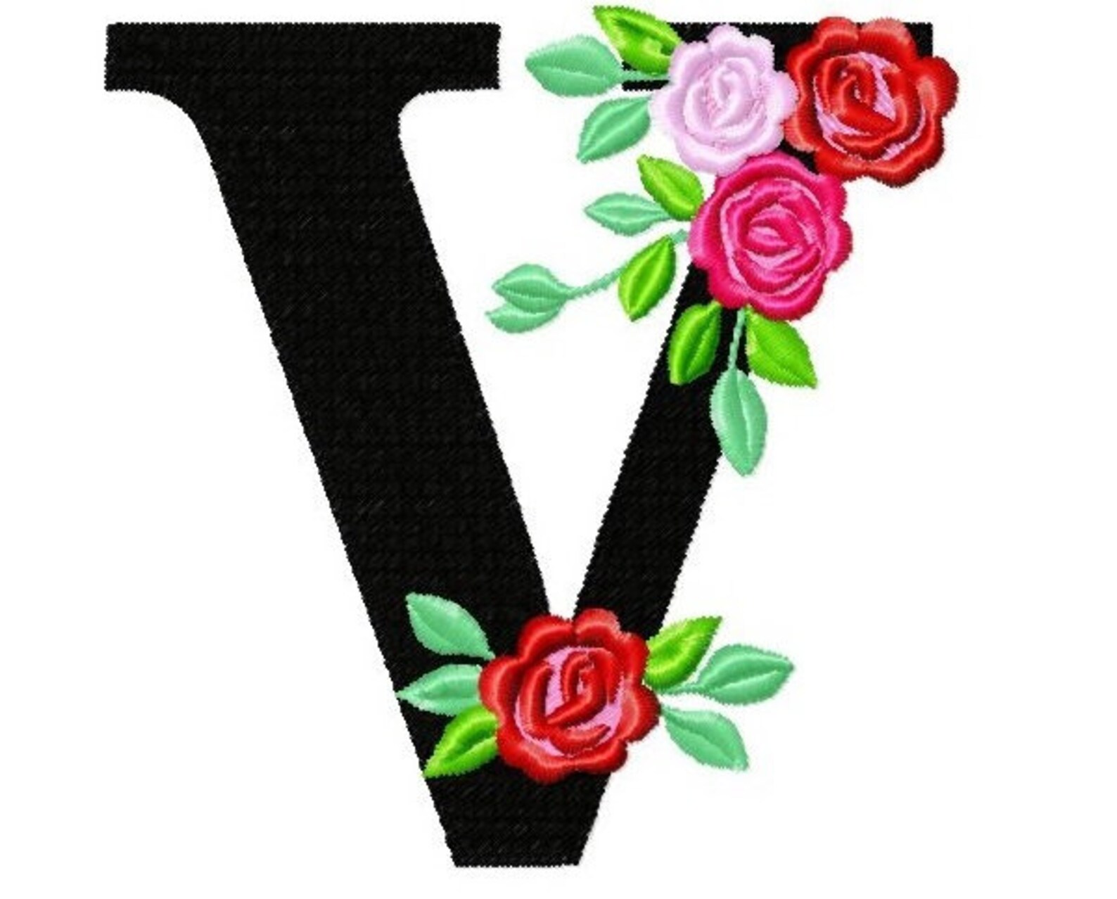 Roses Floral Individual Letter V Garden Flag Monogram Roses - Etsy
