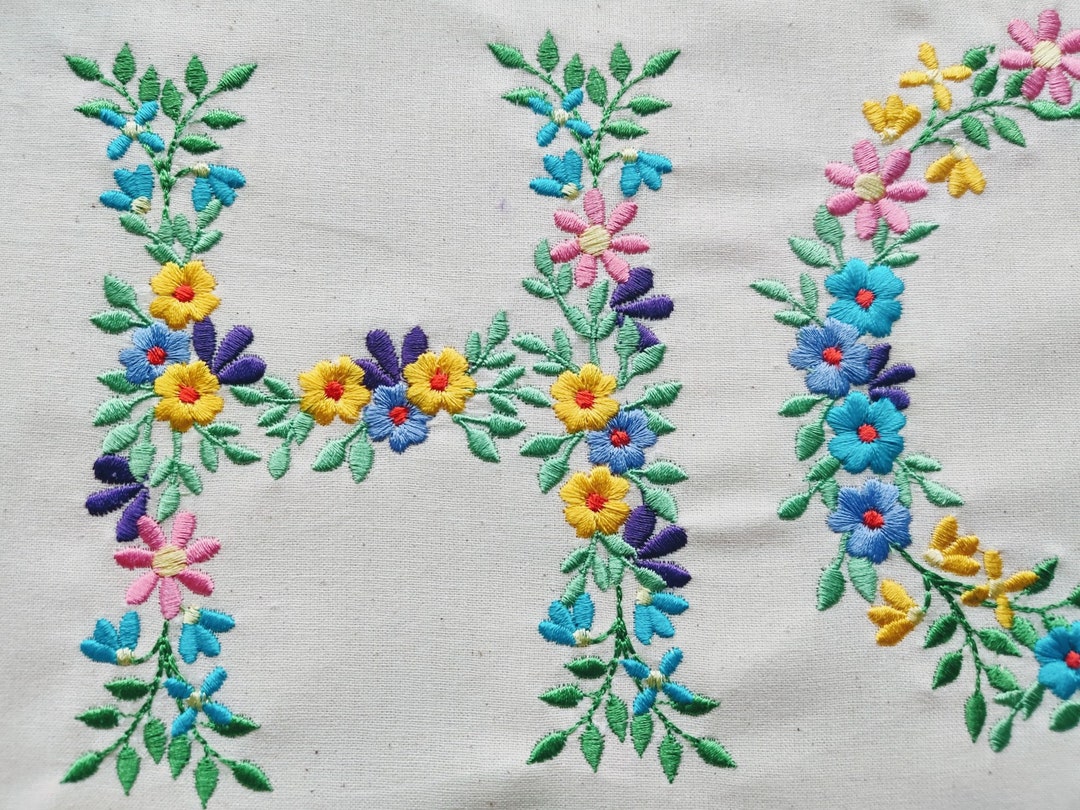 Country Floral Letter H Garden Flag Monogram Flowers Flower Flowered ...