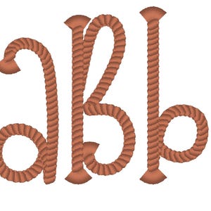 Rope FONT Alphabet Letters and Numbers Machine Embroidery Designs ...
