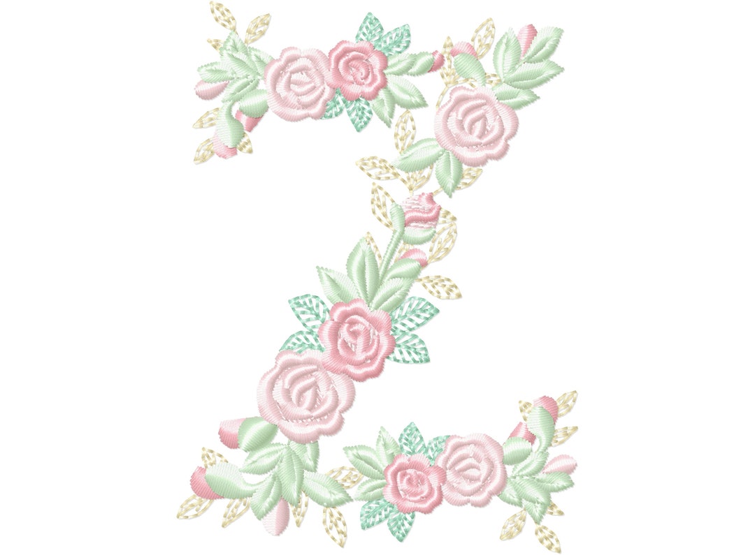 Delicate Roses Floral Letter Z Garden Flag Monogram Flowers Flower ...