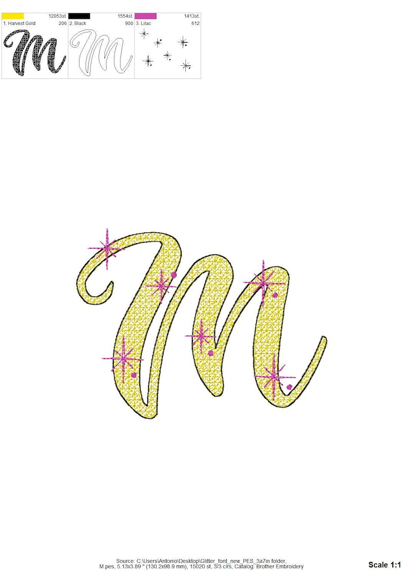 Glitter Sparkling FONT Night Starry Sky Alphabet Kids Girl Princess ...