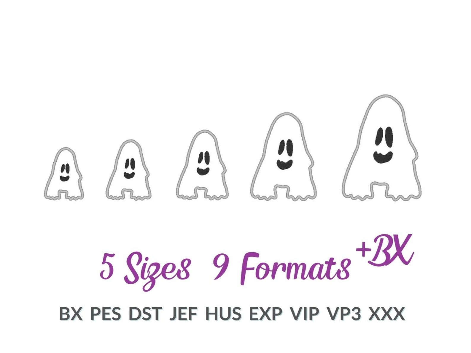 Ghost Font Applique Machine Embroidery Designs Halloween Alphabet ...