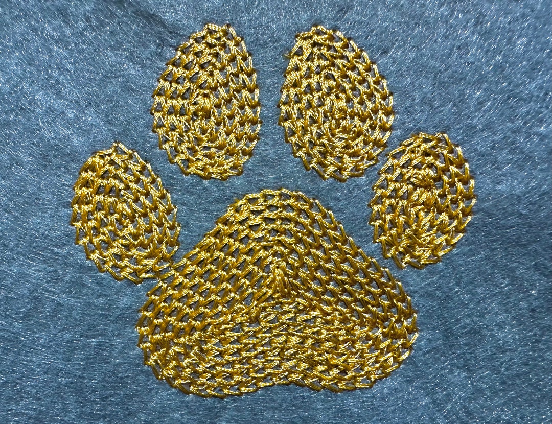 Dog Paw Chain Stitch Fill Machine Embroidery Design Happy Paw Print ...